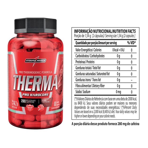 Termogênico Therma HardCore 60 cápsulas Integral Médica Termogênico Therma HardCore 60 cápsulas Integral Médica